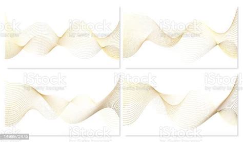 3d 물결 모양의 금색 선이 흰색 배경에 휩쓸립니다 럭셔리한 아름다움은 얇은 곡선 시냇물 흐름 패턴으로 소용돌이칩니다 실크 섬유