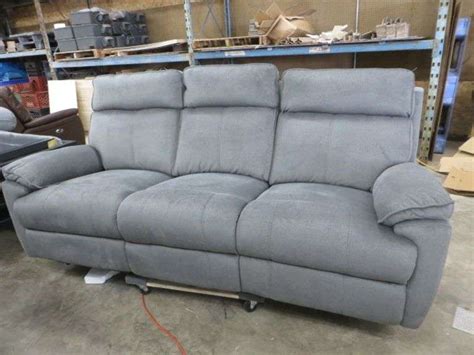 Abbyson Blue Cloth Power Reclining Sofa Lambrecht Auction Inc