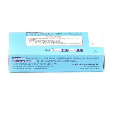 Doliprane mg suppositoire Bébé Paracétamol Douleurs et Fièvre
