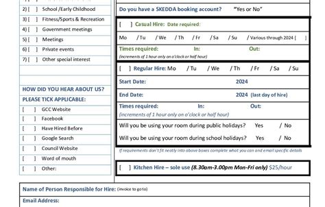 2024 Hire Agreement Ts Cs MASTER Glenfield Community Centre