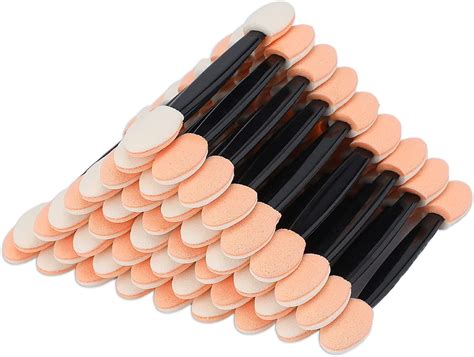 50pcs Sponge Eyeshadow Applicators Disposable Eyeshadow Applicators Beige Eye Shadows Sponge