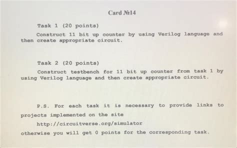 Solved Card Nol4 Task 1 20 Points Construct 11 Bit Up