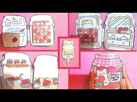 딸기잼 스퀴시북 만들기 아기 고양이 인형놀 O Diy Strawberry Jam squishy book YouTube