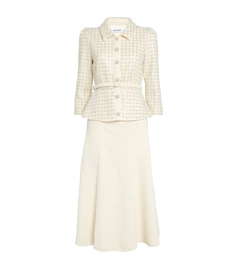 Womens Self Portrait Ivory Sequin Detail Midi Dress Harrods Uk