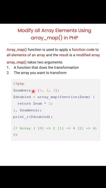 Php Array Manipulation Using Arraymap Youtube