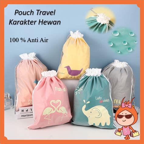 Jual Reseller Welcome H5755 Tas Travel Karakter Hewan Pouch Travel