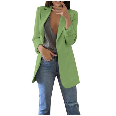 Uppada Blazers Jackets For Women Plus Size Business Casual Long Blazer