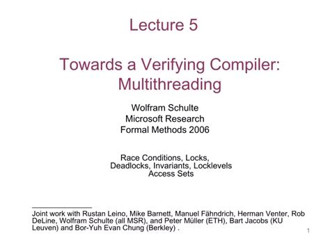 Ppt Lecture 5 Towards A Verifying Compiler Multithreading Powerpoint Presentation Id9327815