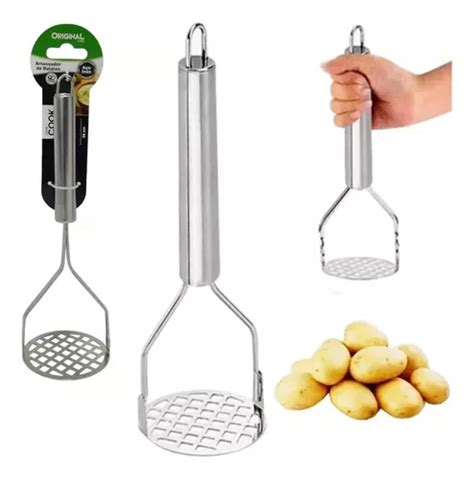 Amassador Batatas Legumes Multiuso Aço Inox Cabo Reforçado MercadoLivre