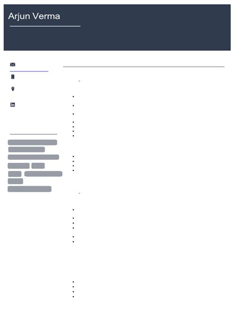 Arjun Verma Resume Pdf Business