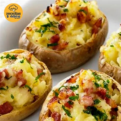 Receitas E Delícias Na Web Batata Recheada Com Bacon E Calabresa Ingredientes 5 Batatas