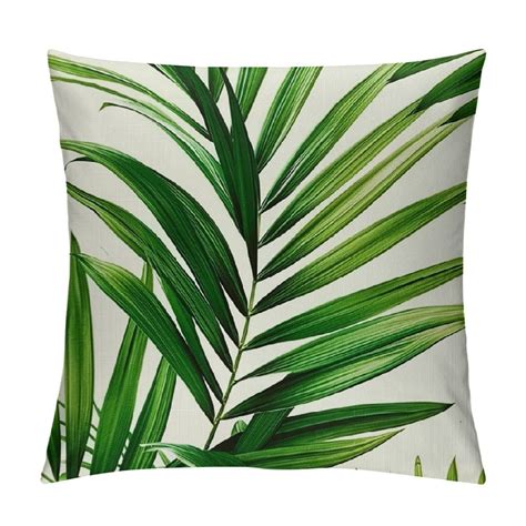 Aristuring Tropical Leaves Throw Pillow Covers Green Palm Leaf