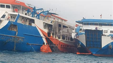 Kapal Feri KMP Royce 1 Alami Kebakaran Di Alur Penyebrangan Merak Bakauheni