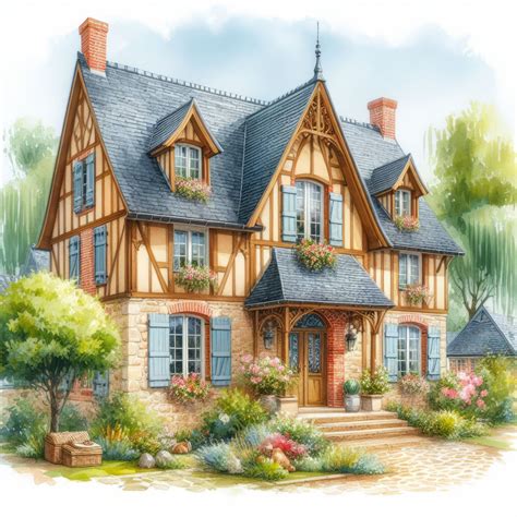 French Country Cottage Clipart Bundle 10 High Quality Images Watercolor