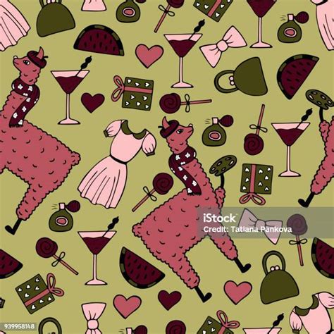 귀여운 손으로 그린 원활한 패턴 팔레트와 라마 예술가의 손으로 그린 부드러운 사진입니다 귀여운에 대한 스톡 벡터 아트 및 기타 이미지 귀여운 그림 그리기 낙서 드로잉