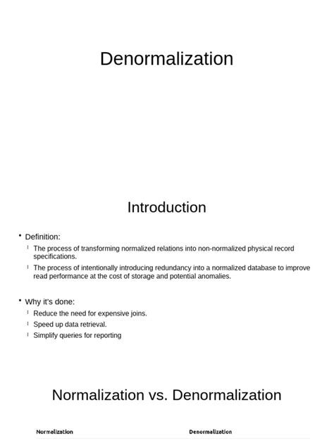 Understanding Denormalization Techniques Pdf Databases Computer