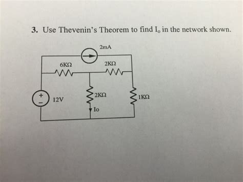 solved use thevenin s theorem to find i0 in the network