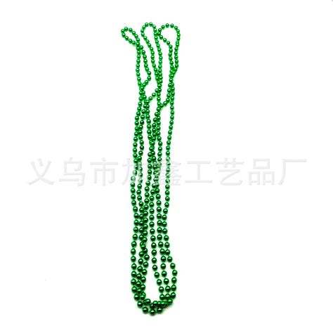 爱尔兰节三叶草绿色珠链 圣帕特里克节项链 带灯发光三叶草珠链 阿里巴巴