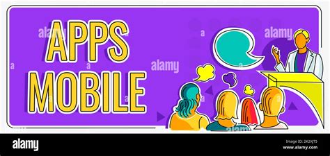 Text Sign Showing Apps Mobile Business Showcase Computer Program Designed To Run On Phone Hand