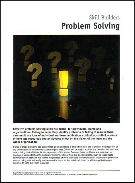 Problem Solving Skill Builder Booklet InFocus