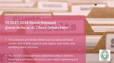 Ts Ecet 2024 Result Released Check Details Here