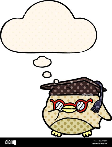 Cartoon Clever Bird With Thought Bubble In Comic Book Style Stock Vector Image Art Alamy