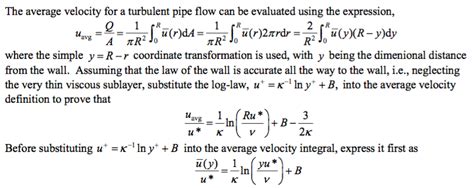 Solved The Average Velocity For A Turbulent Pipe Flow Can Be