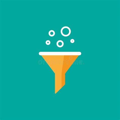 Orange Data Filter With Filtering Circles Flat Data Funnel Icon