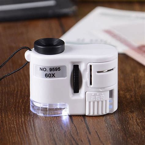 White Portable Microscope Identification Detector 60x Magnification