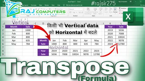 Transpose Formula In Excel Rotate Data Vertical To Horizontal Raj