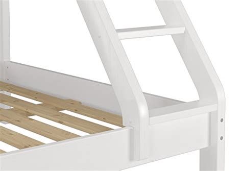 Letto Castello Bianco 3 Piazze 140x200 90x200 Per Adulti In Pino Con