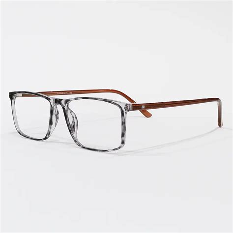 Lunaar Printed Rectangle Eyeglass Full Rim Plastic Frame
