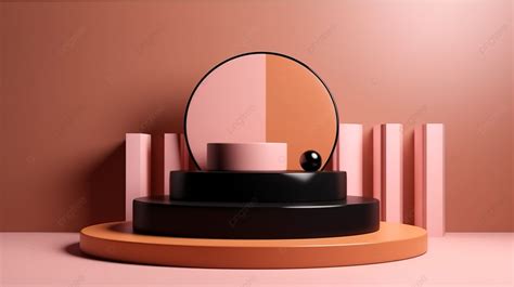기하학적 플랫폼과 디스플레이를 위한 다양한 화장품을 갖춘 세련된 3d 연단 장면 서다 받침대 3d 스탠드 배경 일러스트 및 사진 무료 다운로드 Pngtree