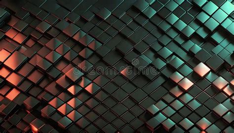 Abstract Dark Geometric Black Anthracite 3d Wall Texture With Squares