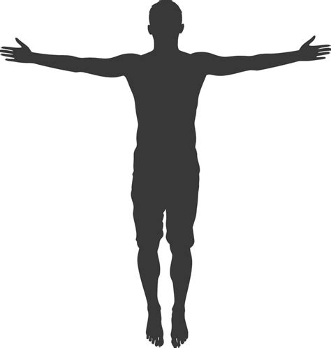 Silhouette Floating Man With Poses Full Body Black Color Only 46269577