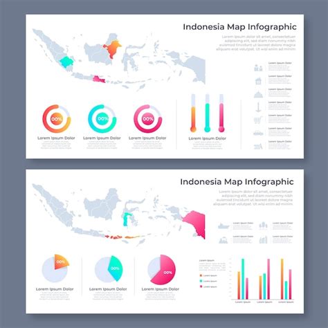 Modelo De Infográfico De Mapa Linear Da Indonésia Vetor Grátis