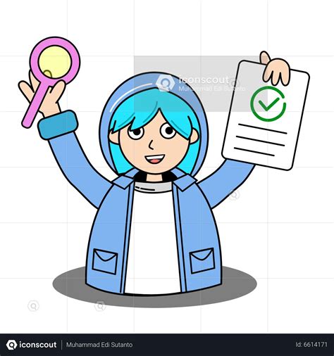 Girl With Approved Document Animation Free Download People Animations