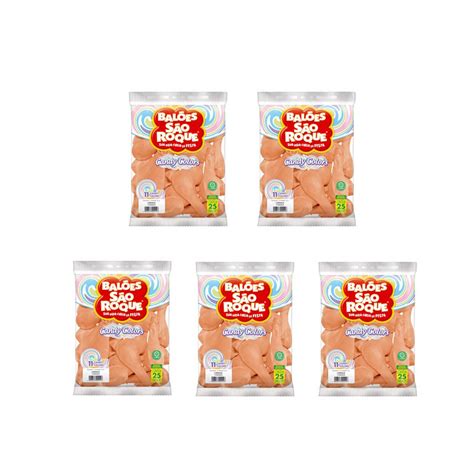 Balão De Festa Látex Candy Colors 1128cm Laranja 5 Pacotes 125 Unidades Atacado São