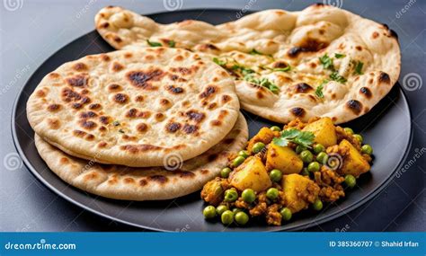 Indian Flat Bread Closeup Traditional Flatbread Also Known As Pita