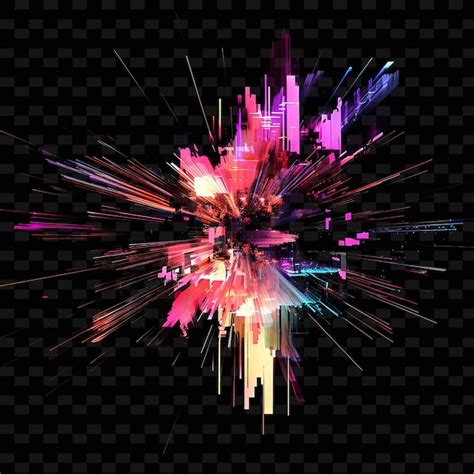 Premium Psd Png Glitch Music Video With Distorted Visuals And