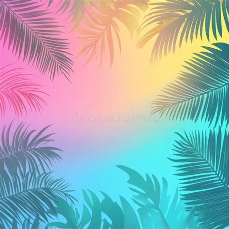 A Colorful Background With A Green Leafy Pattern Stock Illustration