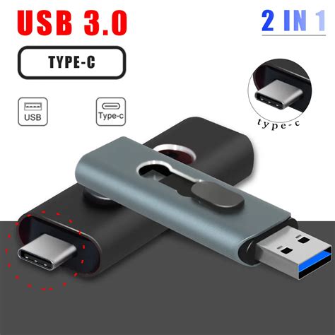 Memoria Usb 30 Tipo C 2 En 1 Unidad Flash De Metal 128 Gb 16 Gb 32
