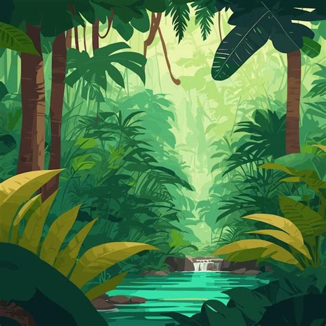 Premium Vector Tropical Jungle Illustration
