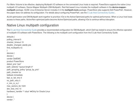 Linux Mpio Dell Powerstore Metro Volume Dell Technologies Info Hub