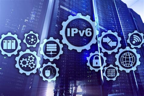 Premium Photo Ipv6 Internet Protocol On Server Room Background