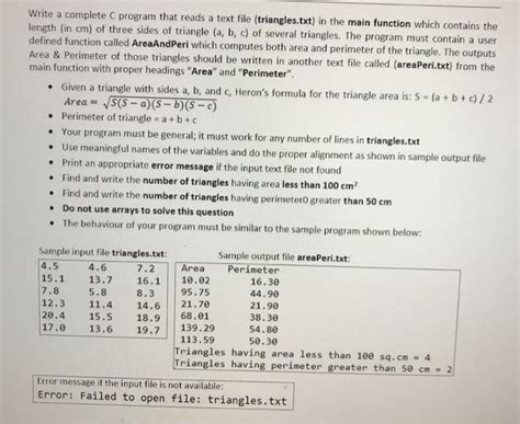 Solved Write A Complete C Program That Reads A Text File