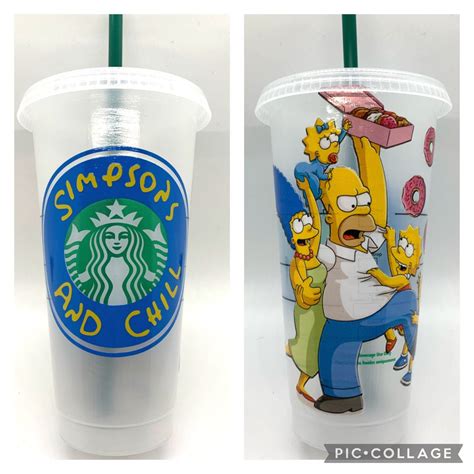Home And Living Bart Simpson Themed 24oz Starbucks Cup Drink And Barware