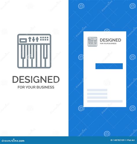 Controller Hardware Keyboard Midi Music Grey Logo Design And Business Card Template Stock