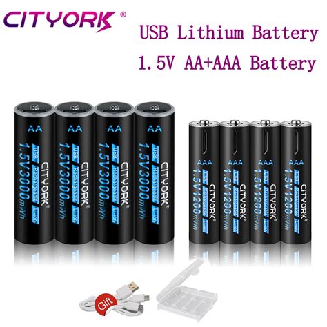 손전등 장난감용 충전식 리튬 이온 배터리 Mp3 플레이어 Usb 고속 충전 Aa Aaa 배터리 15v 3000mwh Aa 1200mwh Aliexpress