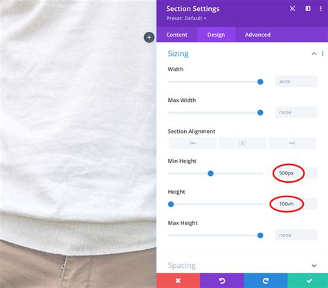 How Create A Full Height Section In Divi Destaca